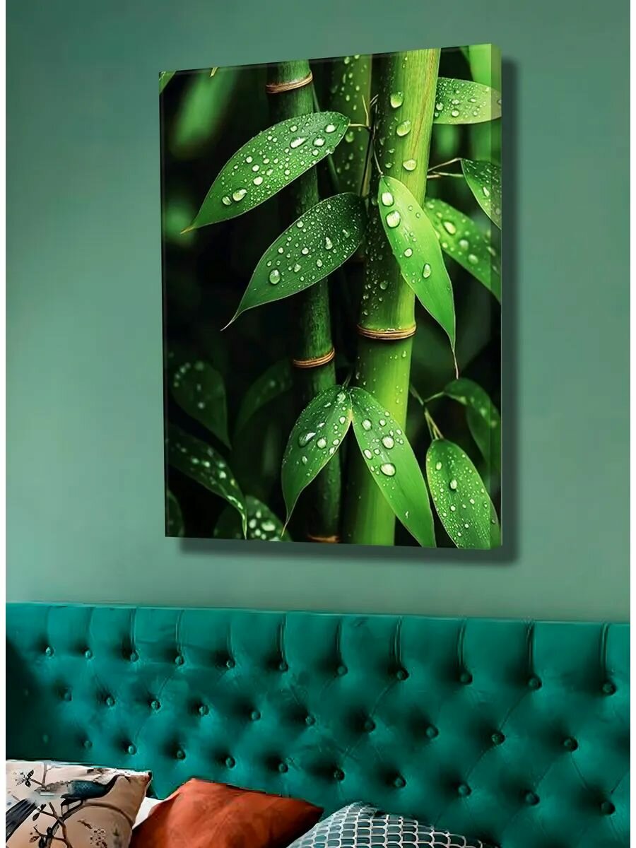 Картина "Бамбуковый Дождь", галерейная 50х70см 1шт.