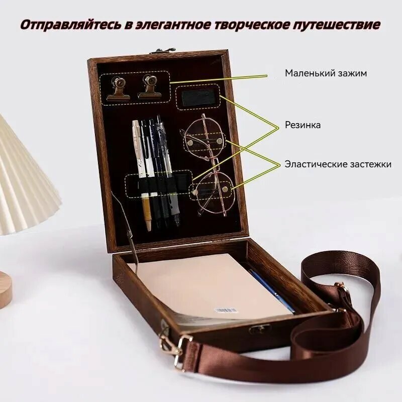 Мольберт этюдник, настольный, деревянный, 22х18х5.5 см, с отсеком для кистей и красок