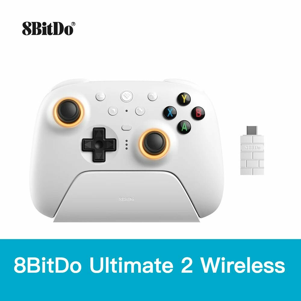 8BitDo Ultimate 2 Wireless 2.4G Игровой контроллер с зарядной док-станцией, джойстик TMR, Bluetooth-геймпад для ПК, Windows, Android