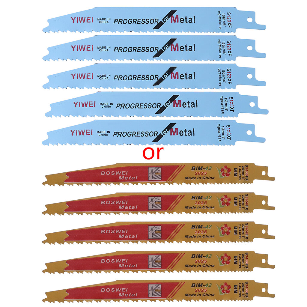 Набор из 5 полотен для лобзика Progressor, 152 мм, по металлу