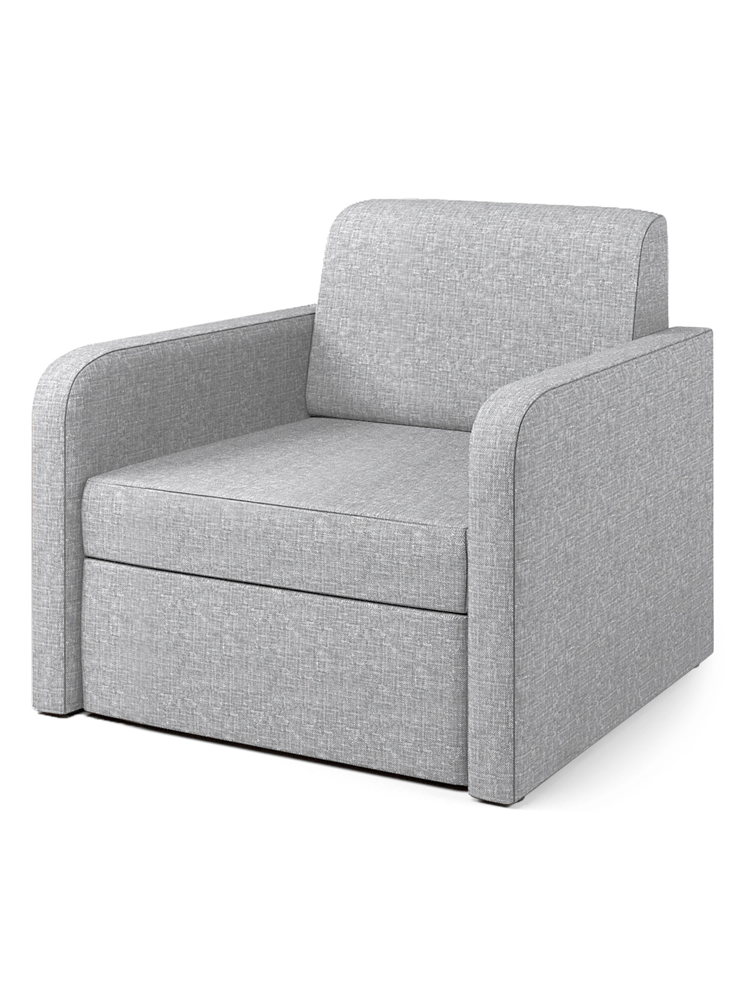 Кресло-кровать Шарм-Дизайн Бит Куба 60х195 см, с подлокотниками, механизм раскладной на пол, рогожка, цвет светло-серый