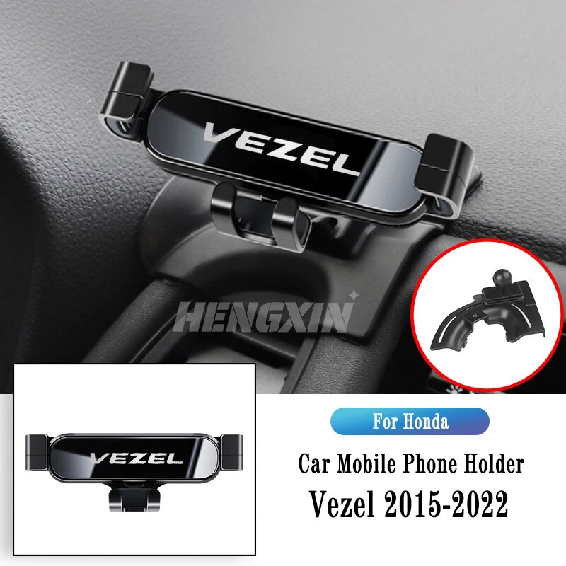Держатель мобильного телефона автомобиля для Honda Vezel 2015-2022 воздушные вентиляционные крепления стоять на навигационных кронштейнах GPS GRPS Accessories Vezel 15-22 Black
