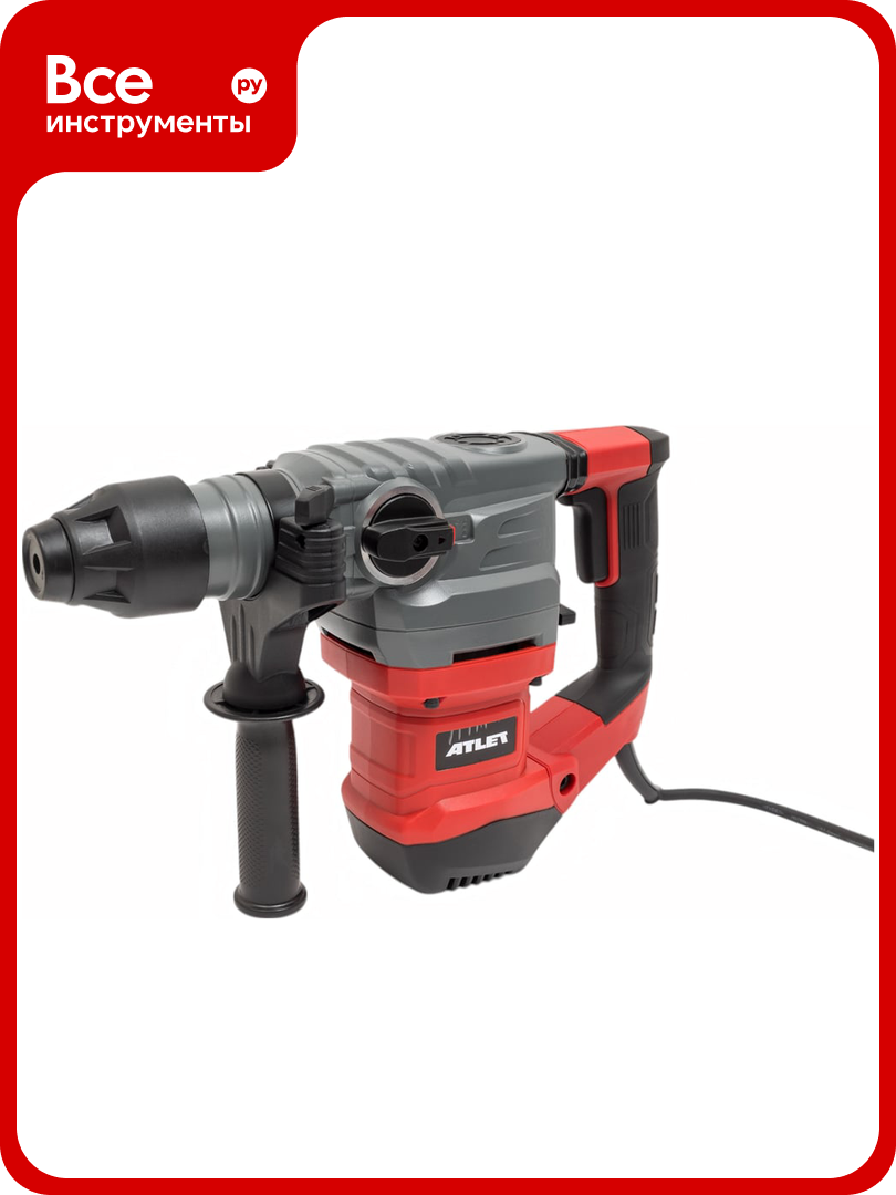Перфоратор ATLET SDS-Plus PDH32GS, мощность 1500 Вт, 3 режима работы, частота ударов до 4200 уд/мин, кейс в комплекте