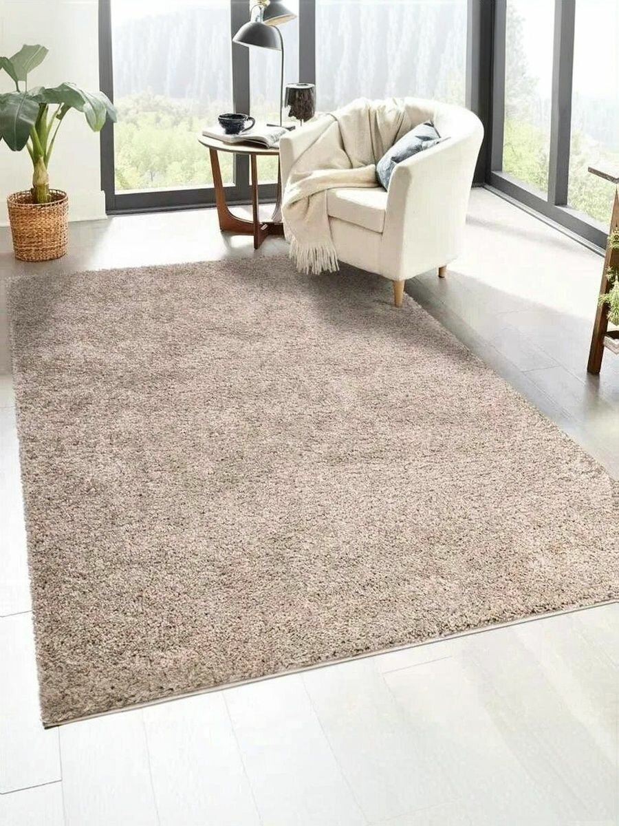 Ковер Коричневый 2.5 х 3.5 м мягкий, пушистый, с высоким ворсом, на пол для комнаты Белка Фьюжн 42810_49022