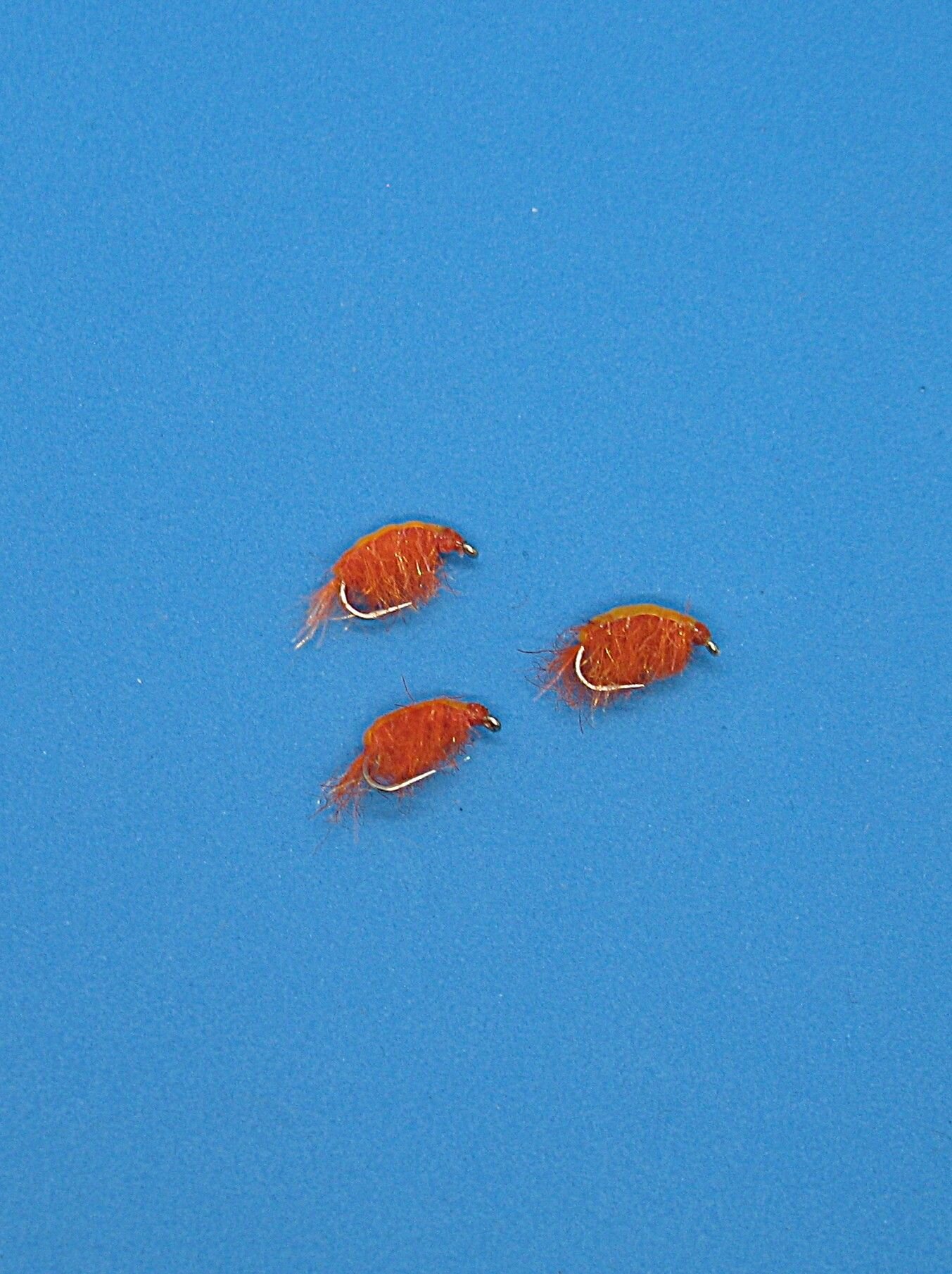 Нимфа "Бокоплав оранжевый". крючок №12. Комплект - три штуки.