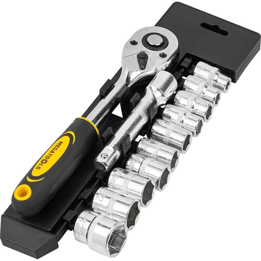 MEGATOOLS Набор инструментов 12 предметов 1/2 6 гранный MT-4123(61277)