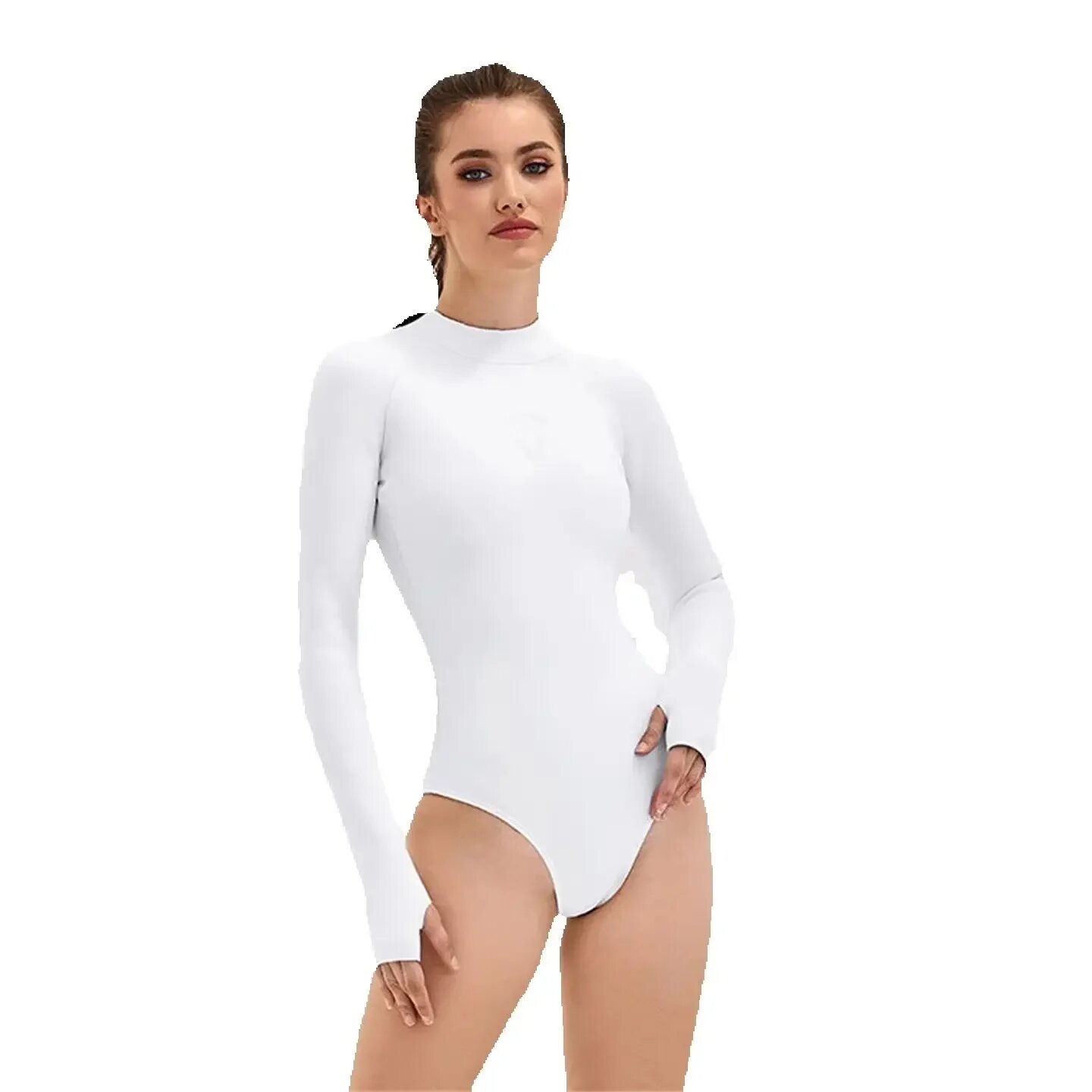 Эластичный неопреновый гидрокостюм бикини CR 2,5 мм, женский костюм для дайвинга с длинными рукавами, солнцезащитный костюм для серфинга, подводного плавания, цельный купальник, XL, Белый, Женский