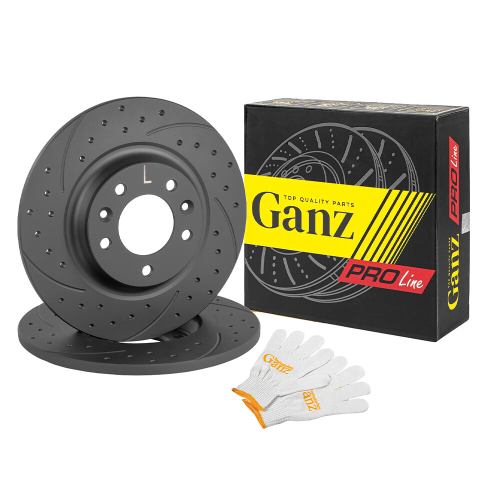 Диск тормозной задний перфорированный PRO-Line с покрытием (компл.2 шт) CITROEN C5 III / PEUGEOT 407/508/607/RCZ GANZ GIJ06190S