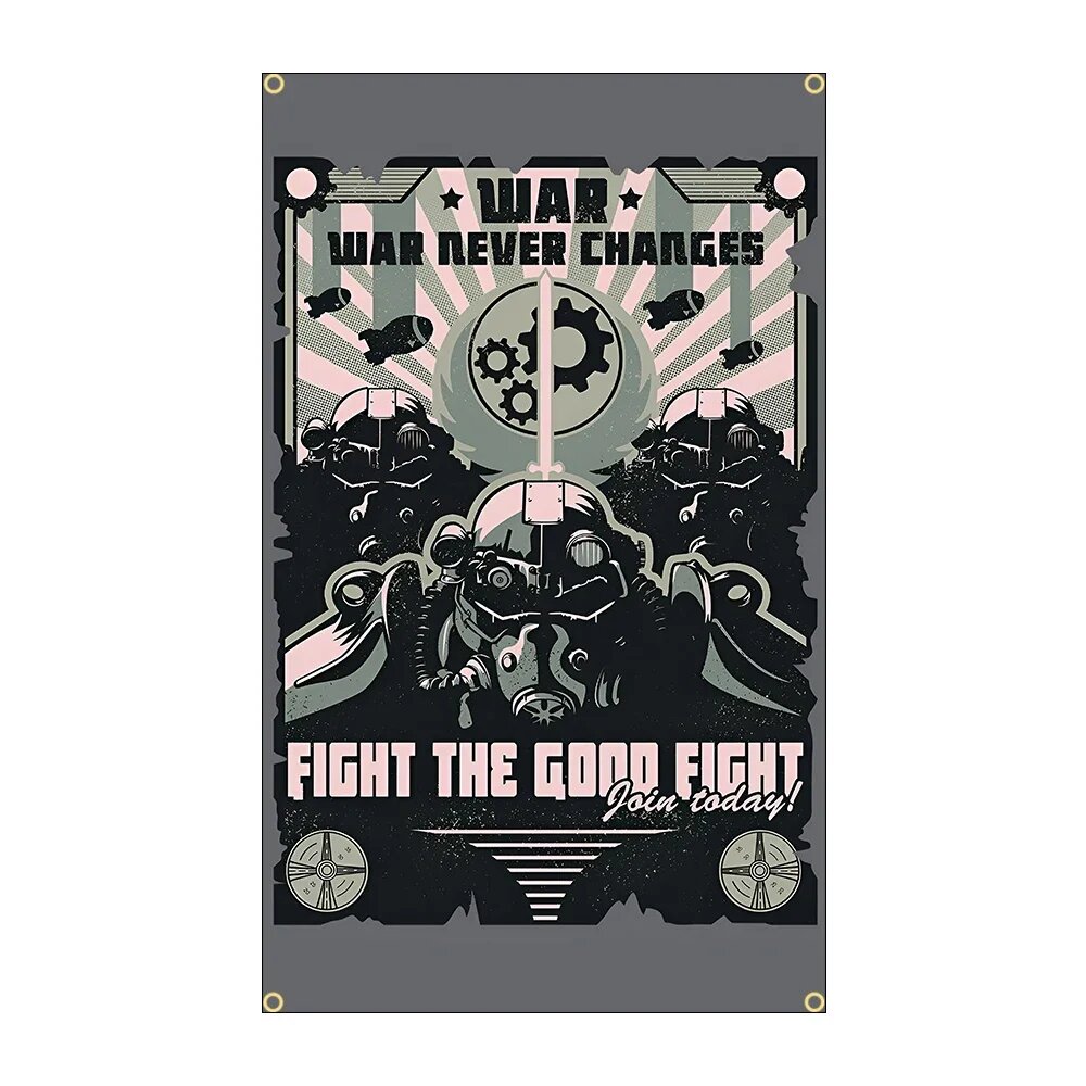 Флаг Fallout: War Never Changes, 90x150 см, 4 люверса