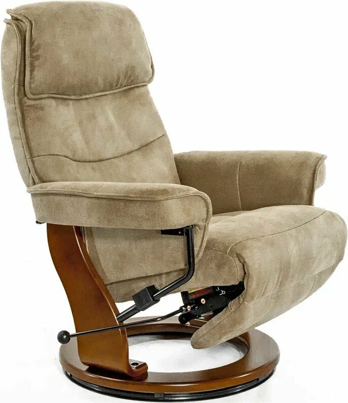 Мягкое кресло-реклайнер небольших размеров Relax Rio Beige, для гостиной