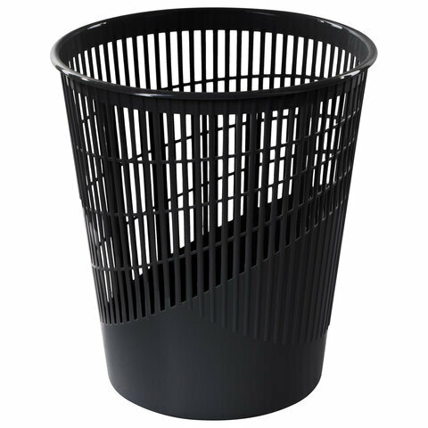 5 шт. Корзина для бумаг, 11 л, сетчатая, черная, BRAUBERG, 230441