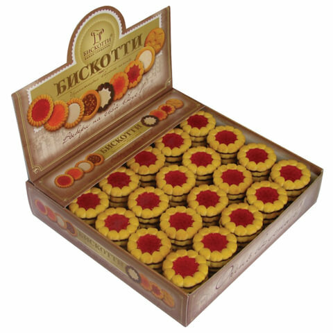 2 шт. Печенье бискотти "Коста браво" сдобное с вишневым мармеладом, шоу-бокс 2 кг