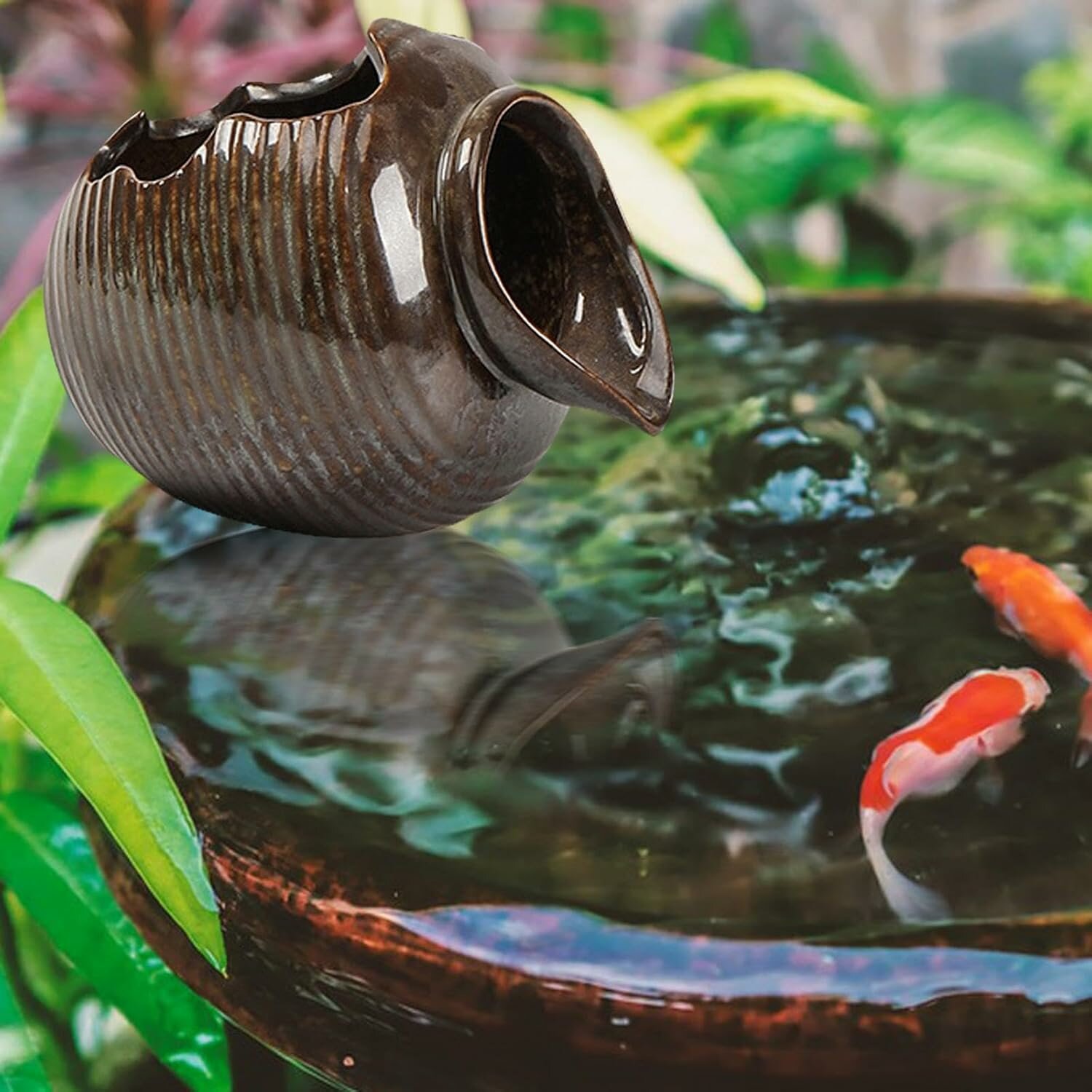 Скиммер для бассейна, керамические украшения для прудов, водяной кувшин, декорации для фонтана, маленький насос для улицы