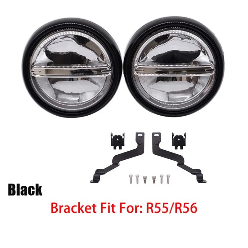 1 комплект ламп переднего бампера, светодиодные дневные ходовые раллийные огни, лампа дальнего света для MINI Cooper F55 F56 R55 R56 R60, дополнительная фара Black R55 56