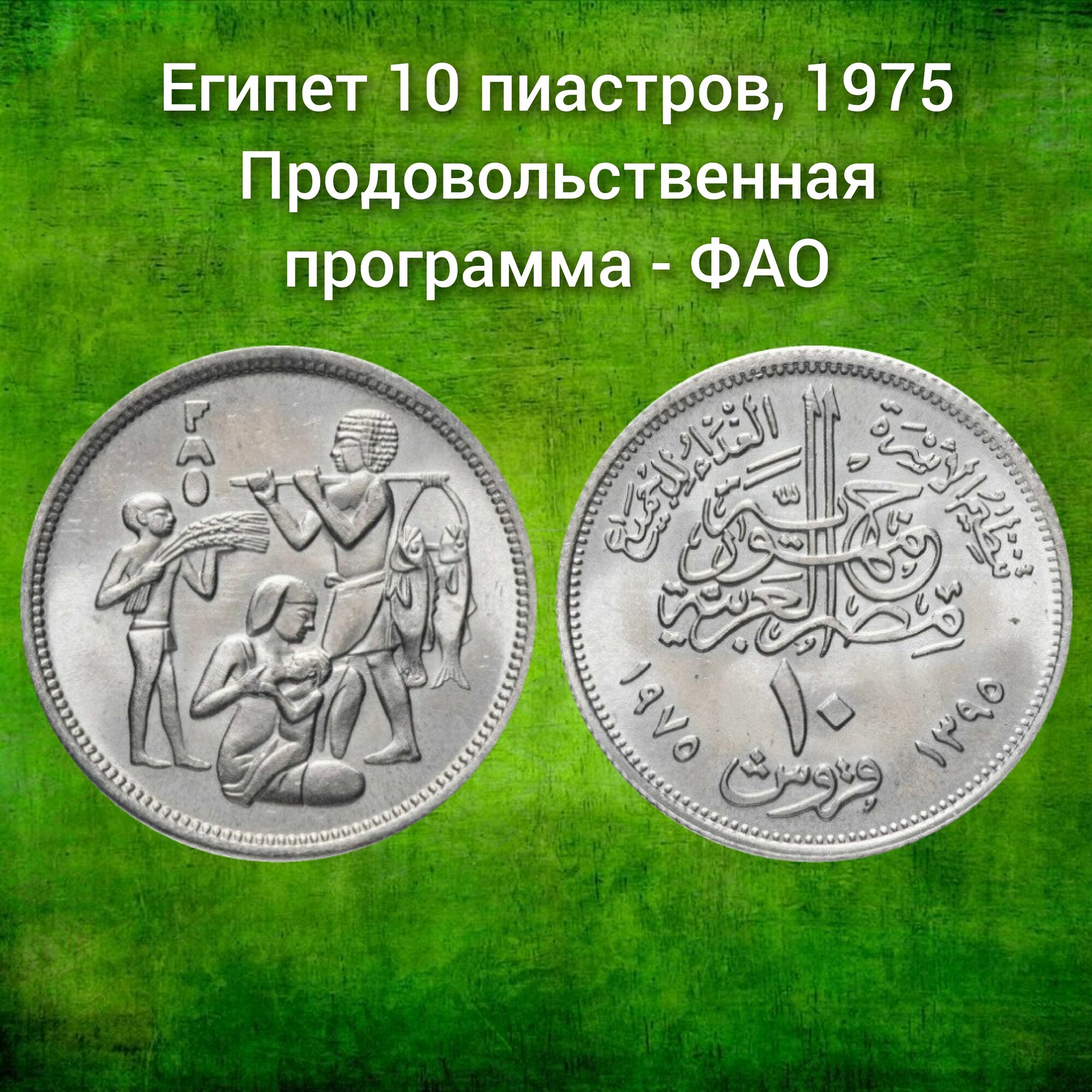 Египет 10 пиастров, 1975 Продовольственная программа - ФАО