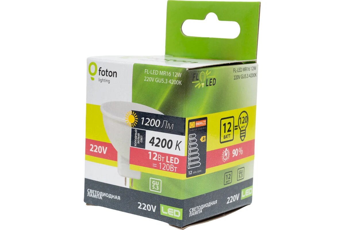 FOTON_LIGHTING FL-LED MR16 12W 220V GU5.3 4200K 1200 Лм лампа 615237 для светильников MR16