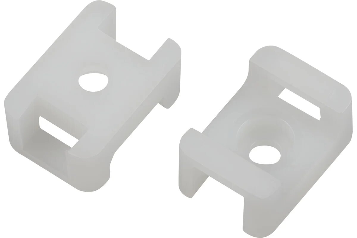 Площадка с монтажным отверстием под хомуты ЭРА NO225305 из нейлона 6.6 белая 22x16 мм M4 50 штук