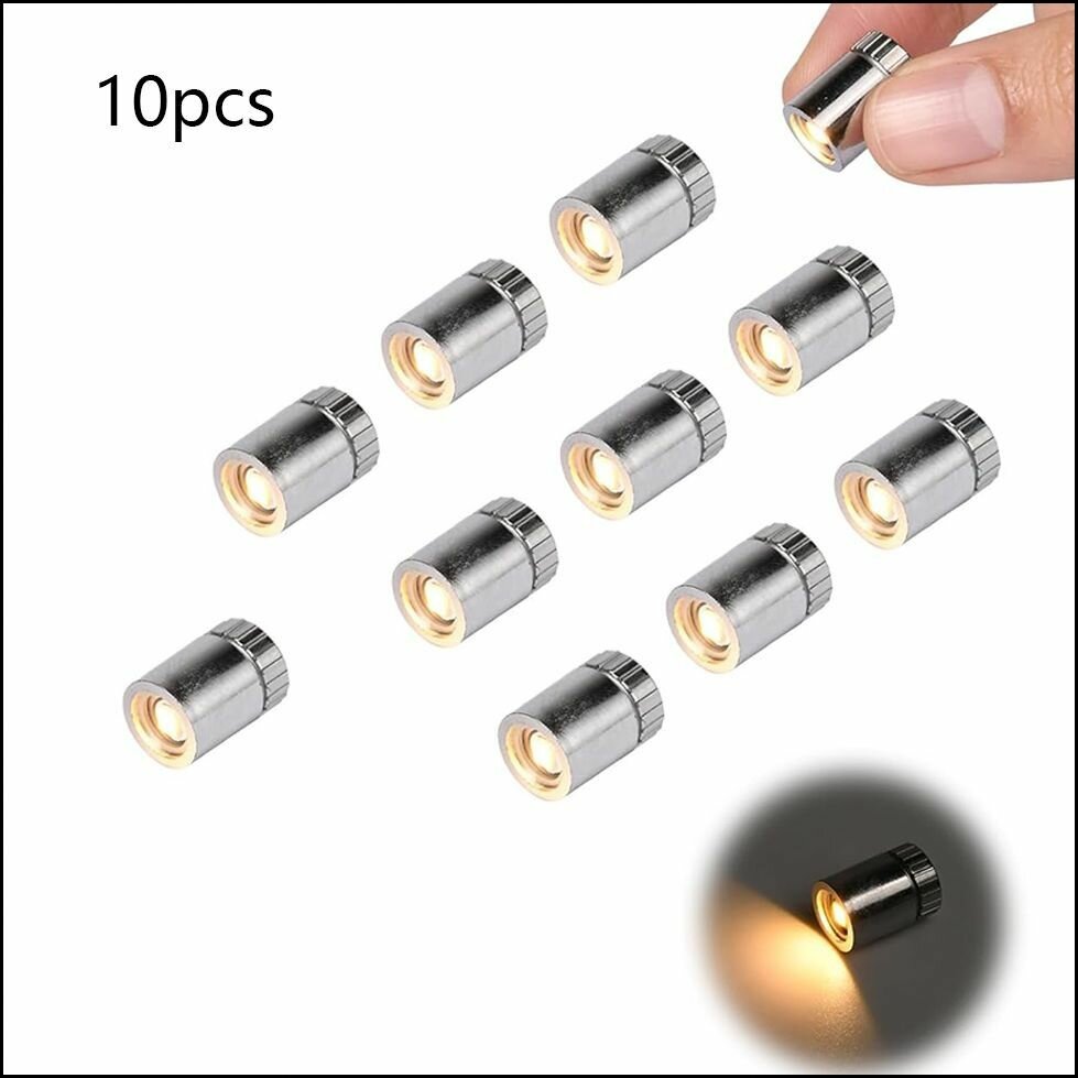 10 микро-мини светодиодных фонарей Justfor для украшения кукольных домиков, теплый белый свет, миниатюрные лампы для поделок, декора и игрушек