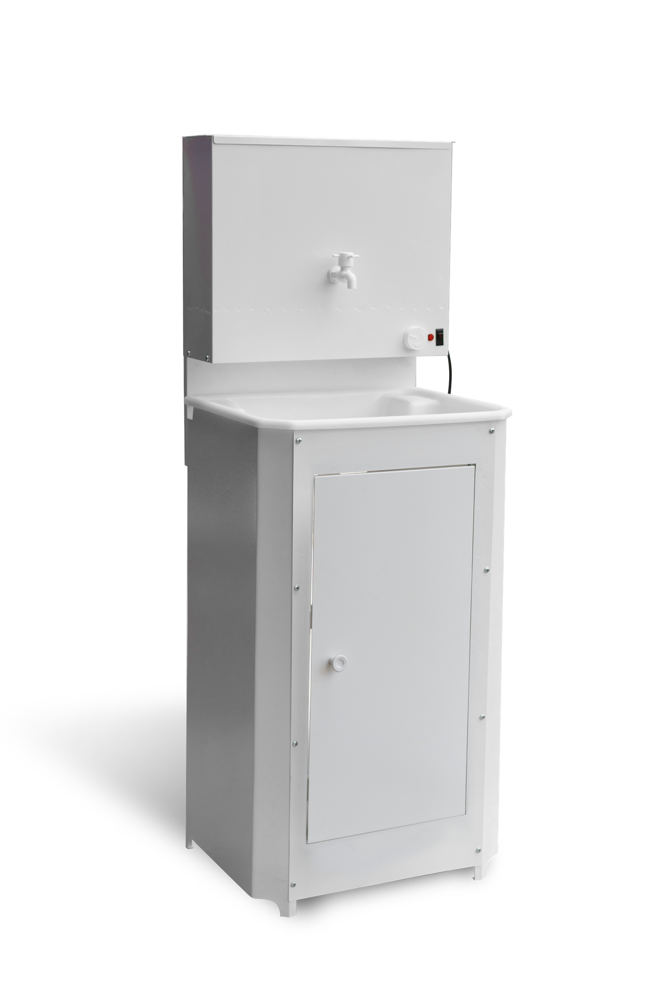 Умывальник фермер 20 л, ЭВН, мойка пластик, тумба металл, бак металл, белый