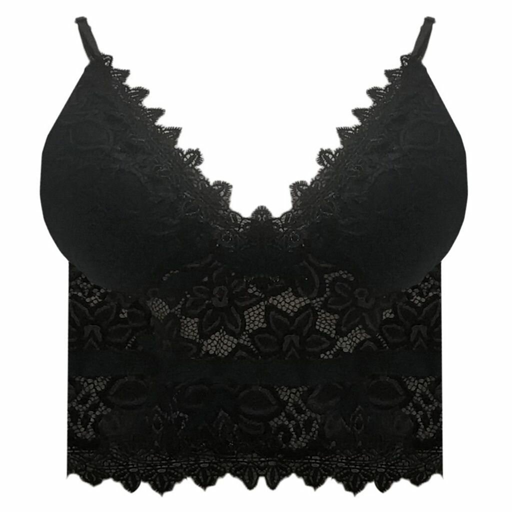 Женское кружевное бюстье без косточек - черное - 2XL