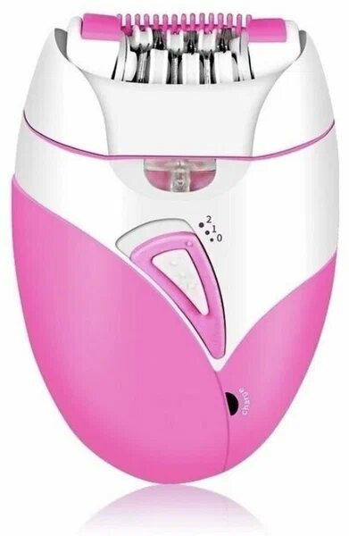 Эпилятор женский Kemei KM-189a беспроводной, бело-розовый / Машинка электрическая для удаления волос, депиляции, 2 скорости / Ручная аккумуляторная электробритва для ухода за телом