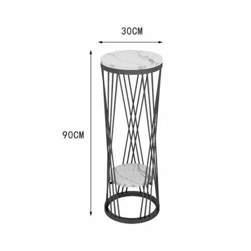 Консоль, искусственный камень, мрамор, черная, матовая, 30x30x90 см