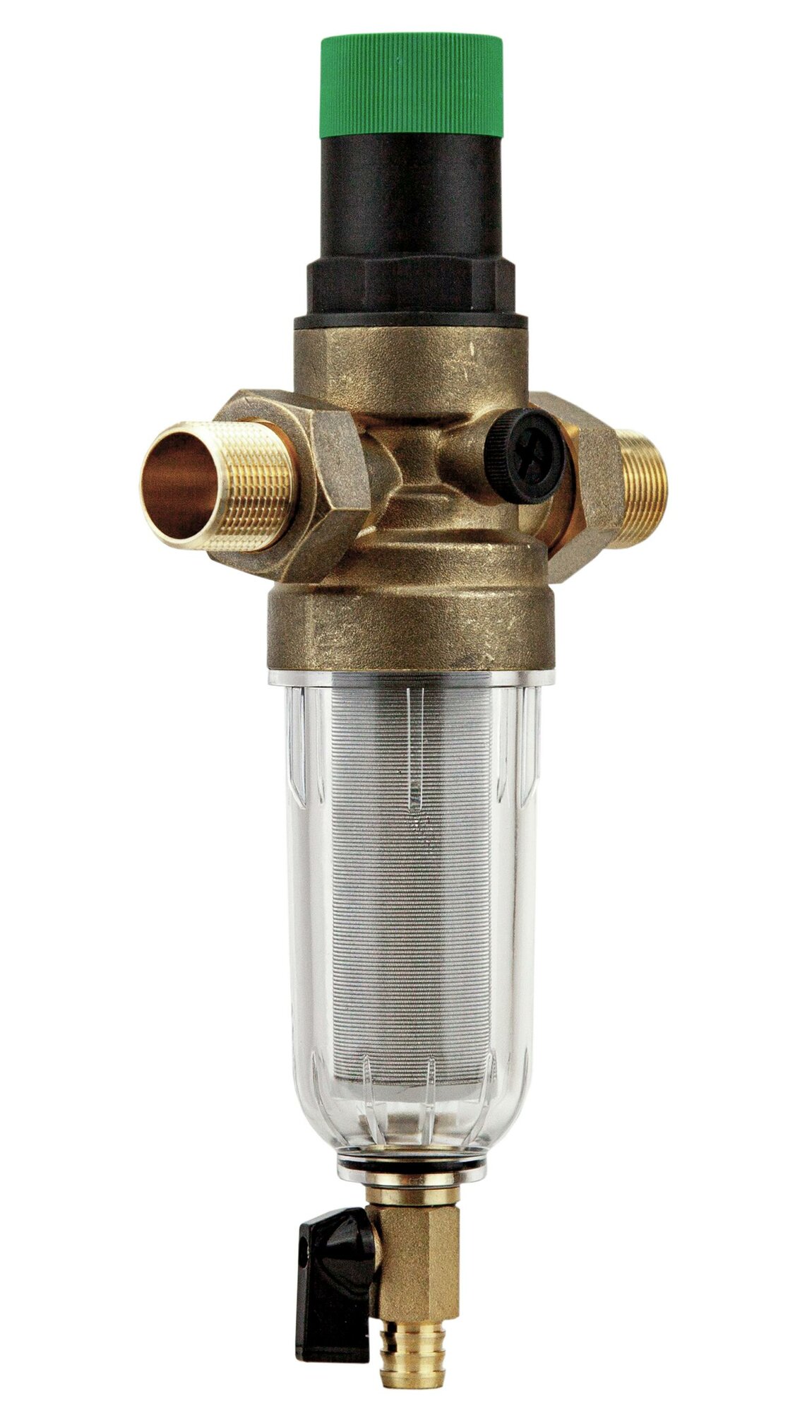 Промывной фильтр для ХВС Посейдон 3/4 НР 100 мкм с редуктором давления латунь 13623