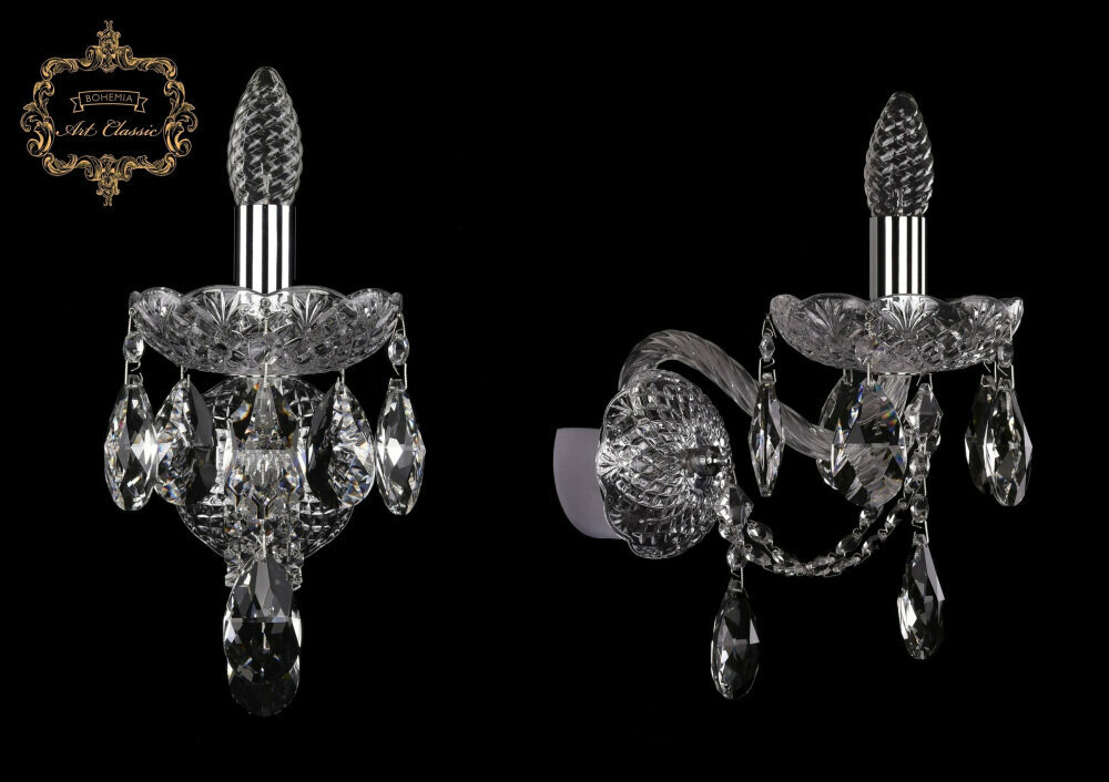 Бра, настенный светильник Art Classic 10.21 10.21.1.165. XL. Cr. Sp, E14, IP20, Классический, Барокко