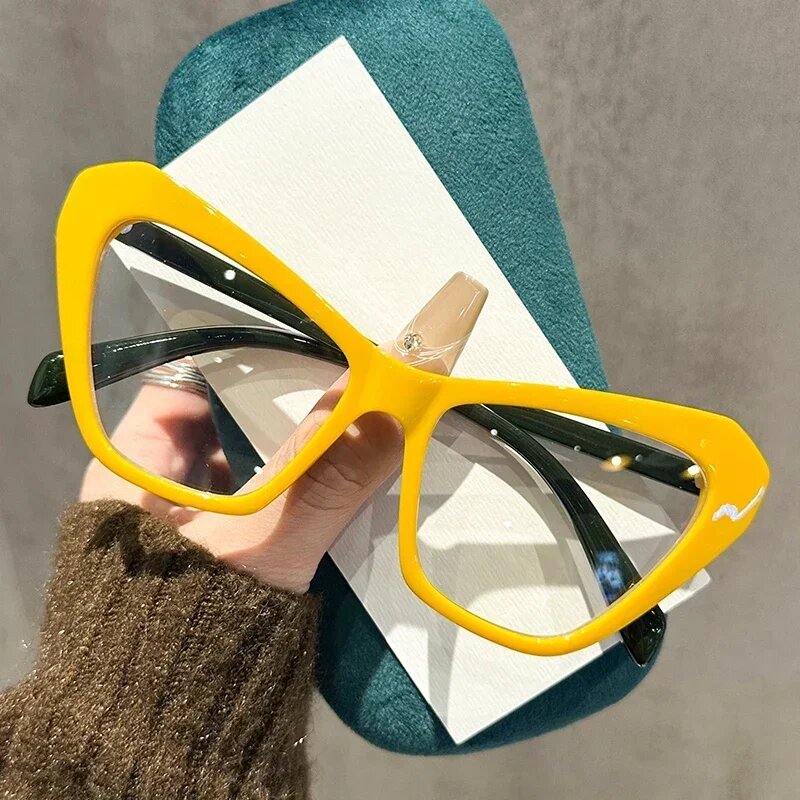 Очки для чтения "кошачий глаз", Yellow +100