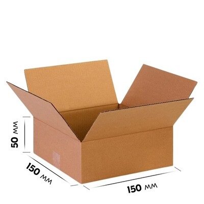Картонная самосборная коробка коричневая (бурая) 150х150х50 Т-22, 10 шт.