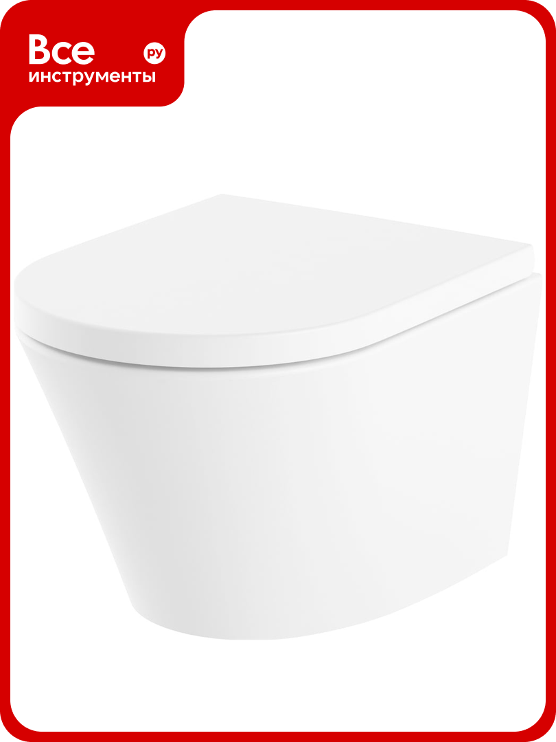 Безободковый подвесной унитаз Lavinia Boho Biore в наборе 2 в 1, для небольших санузлов