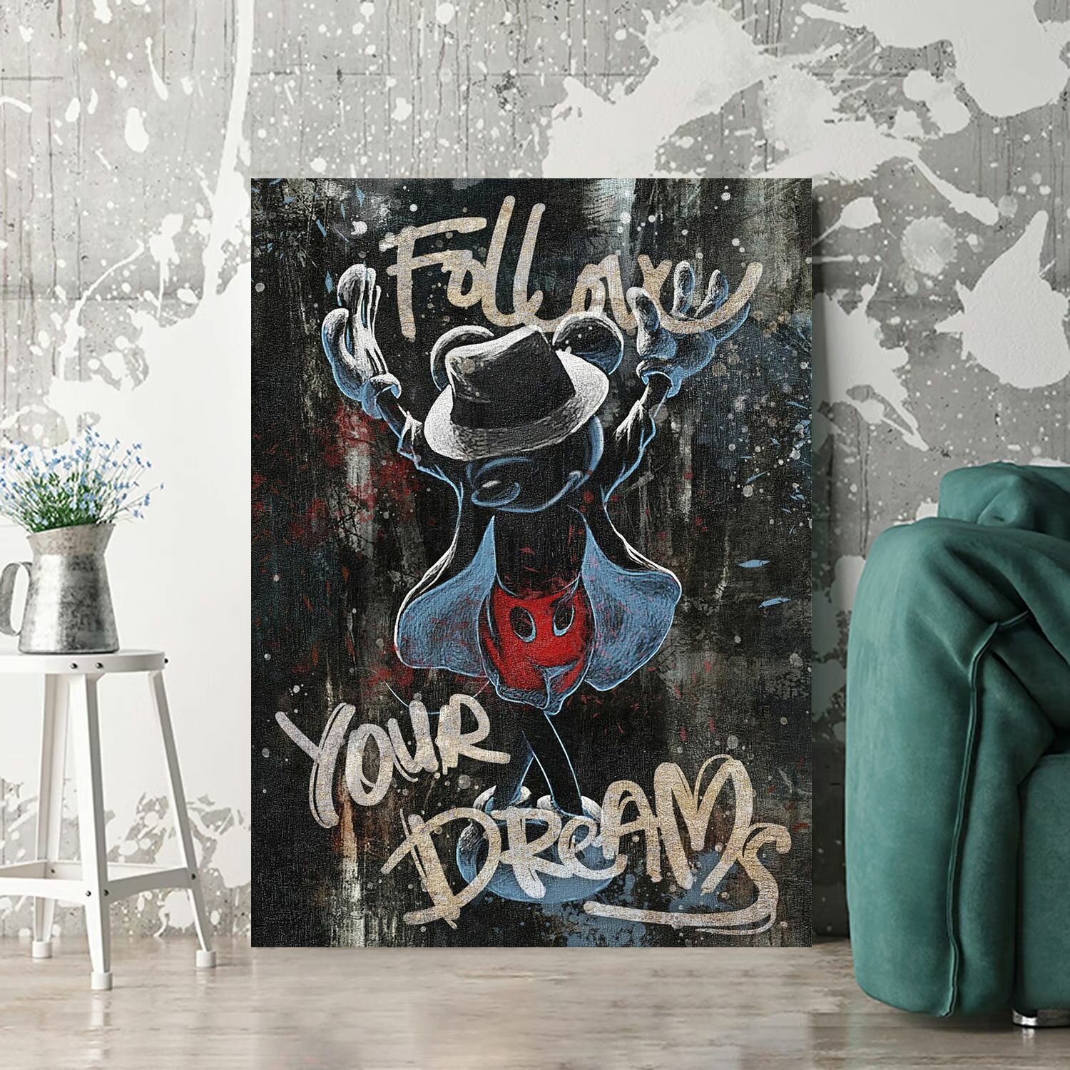 Картина на стену для интерьера - "Микки Маус, мультперсонажи", 30х40 см.