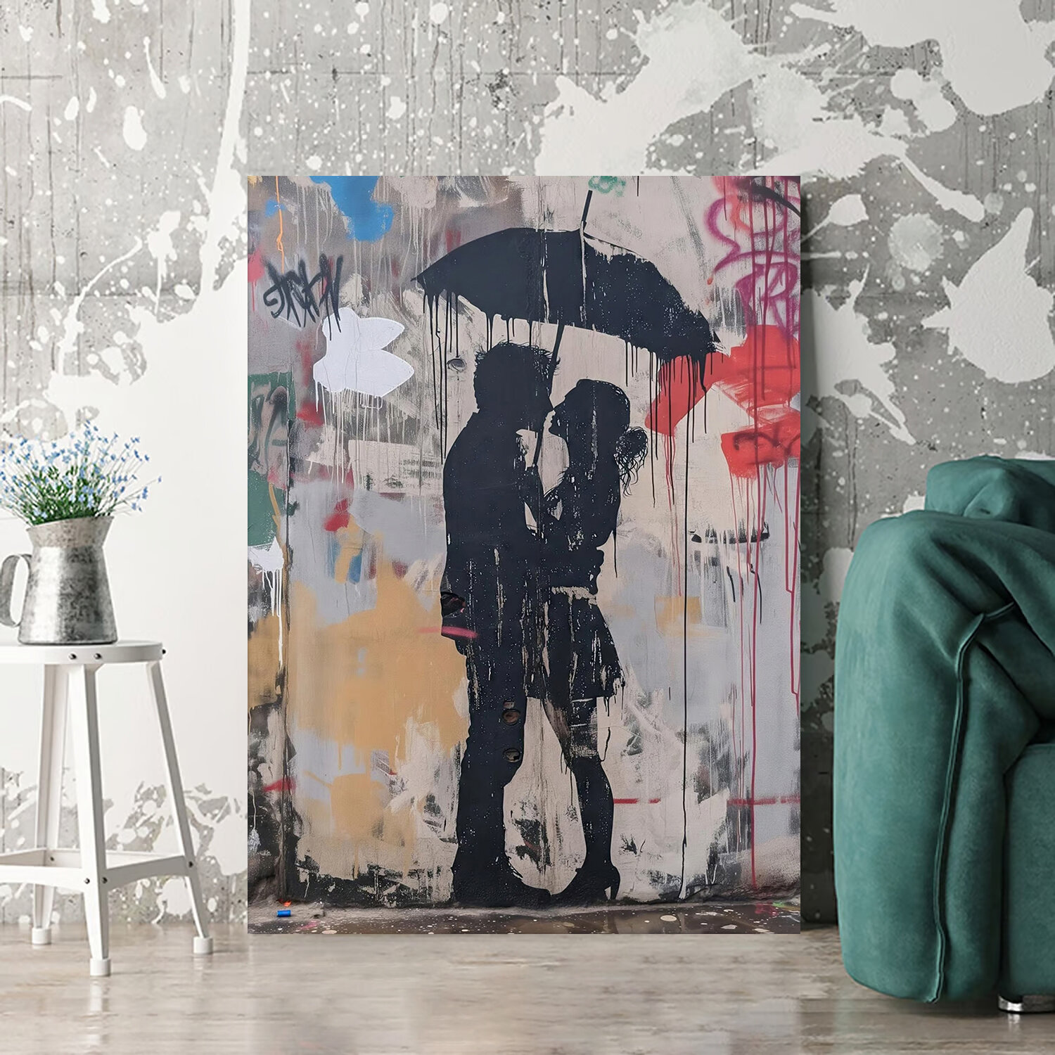 Картина интерьерная на стену - "Граффити, поп арт, Бэнкси", 50х70 см.