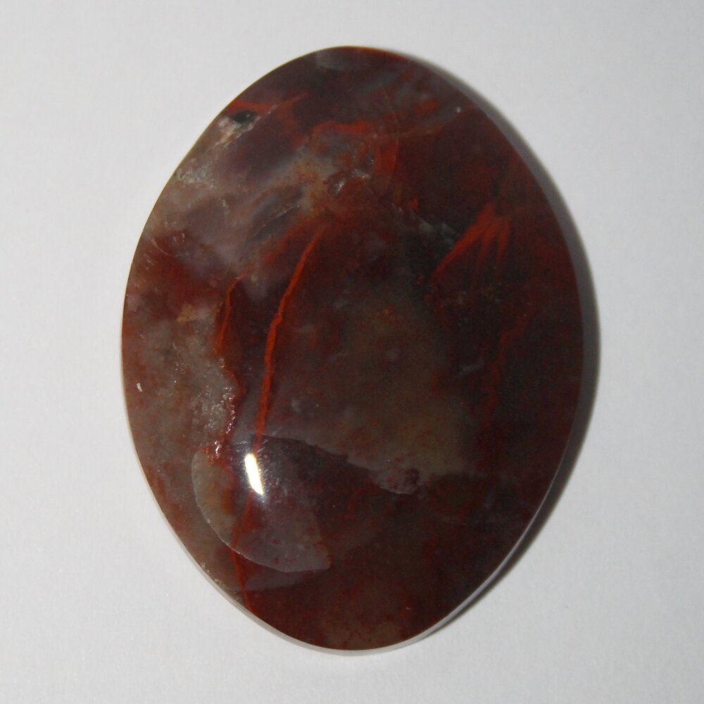 Красный Агат кабошон, натуральный камень, 35х26х3 мм, Урал, "True Stones"