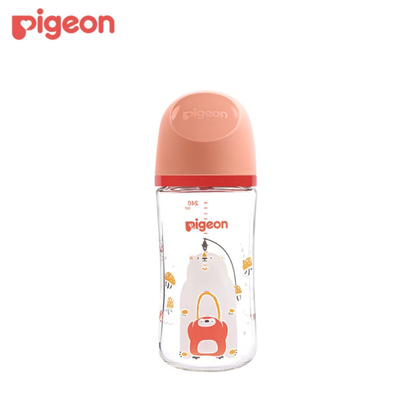 Pigeon Бутылочка для кормления SofTouch Peristaltic Plus 6+ мес, 240 мл, премиальное стекло，Число L