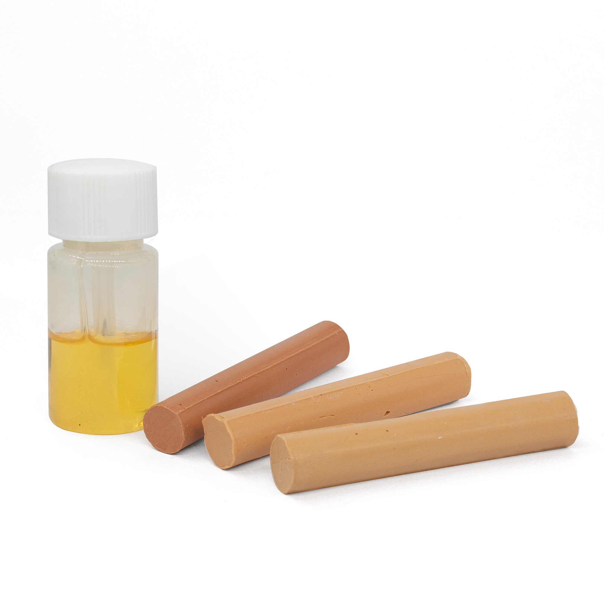 Восковые мелки и паста для восстановления паркета и ламината цвет коричневый