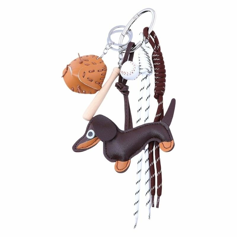 Большой плетеный брелок с подвеской в виде чайника/таксы, - Симпатичная собака-такса