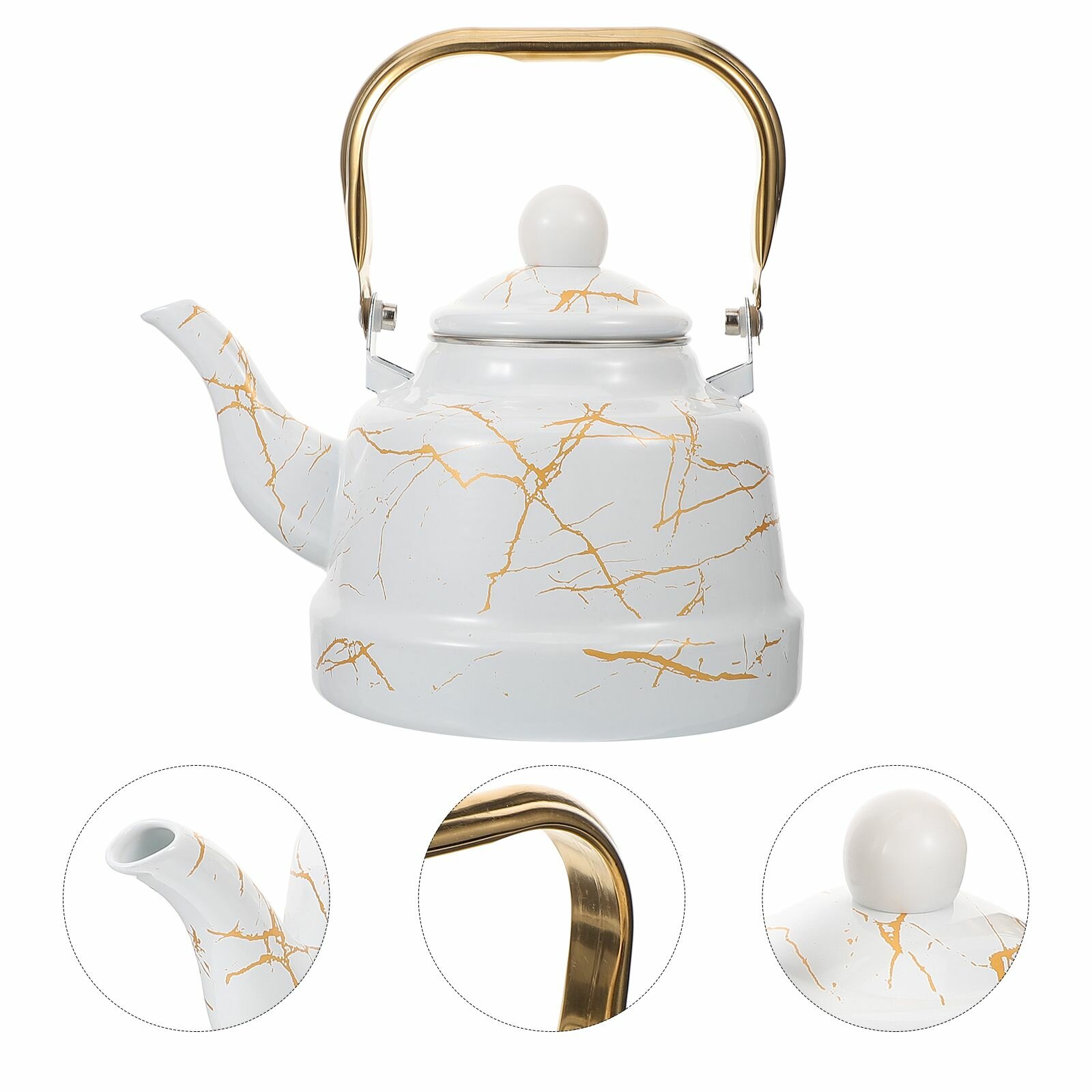 Чайник для нагрева воды с оригинальным мраморным принтом, объём 1.7л**