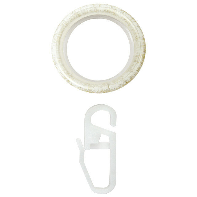 УЮТ кольцо Ост 20 мм с крючком набор 10 шт белый/золото арт.2124923 для одежды