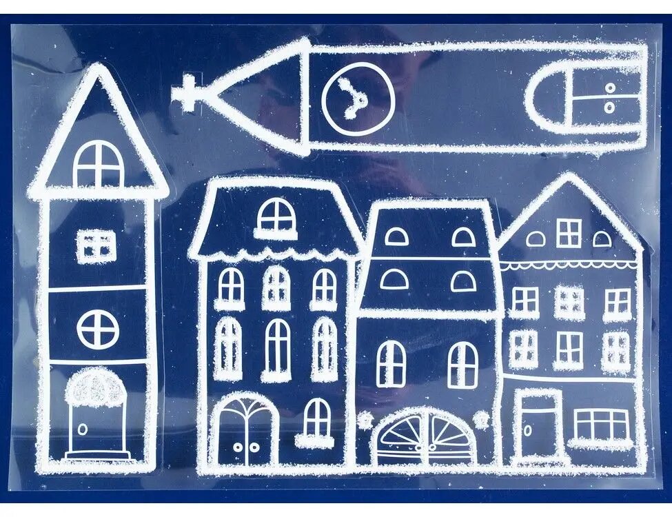 Набор наклеек для декорирования окна "Домики и башенки", 28.5х40 см, Peha Magic