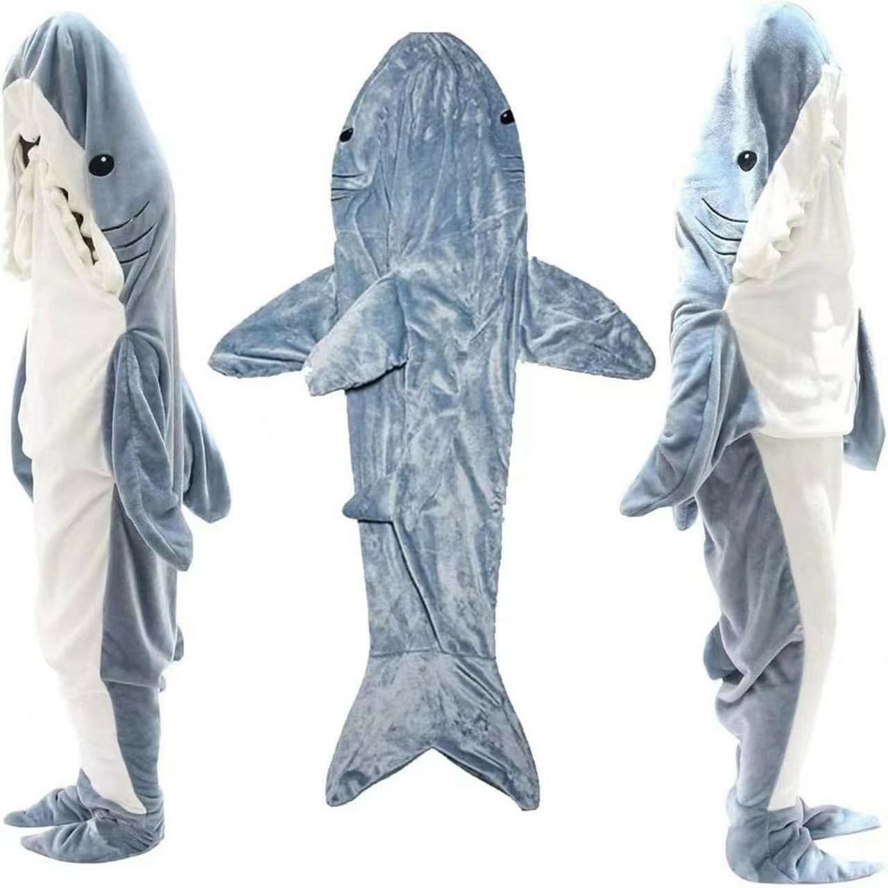 Цельный спальный мешок Shark blanket/подходит для взрослых и детей/карнавальная одежда