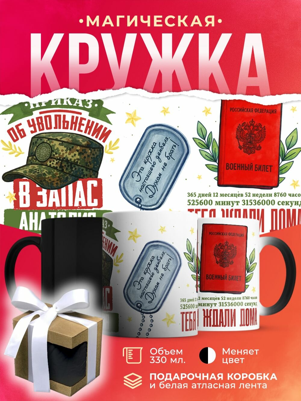Кружка-хамелеон керамическая / 330 мл