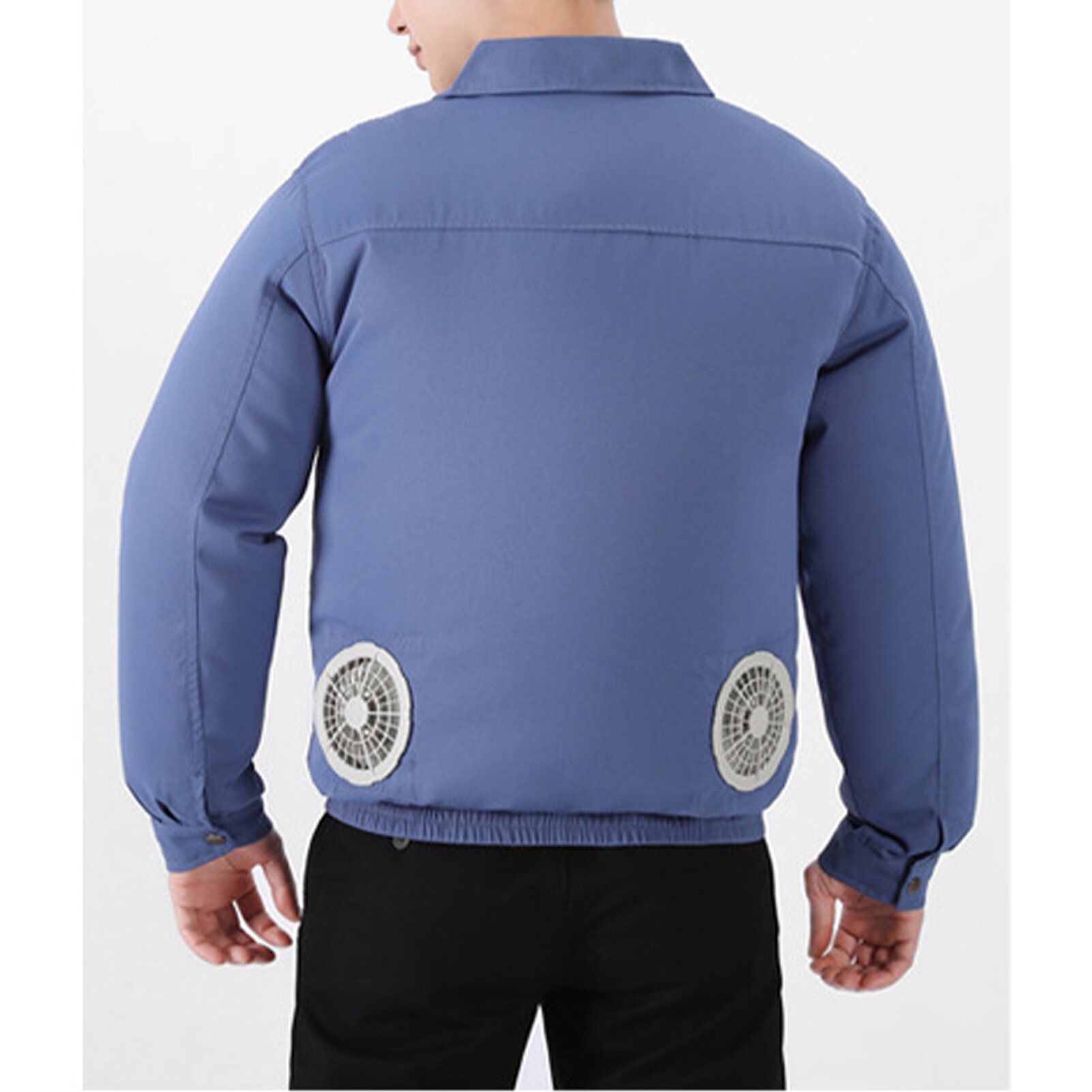 Куртка с вентилятором USB-охлаждающий вентилятор, одежда, летняя носимая куртка с вентилятором, 4 скорости ветра, кондиционер переменного тока, с вентиляторами для работы, активного отдыха, рыбалки, пешего туризма, светло-голубой XL