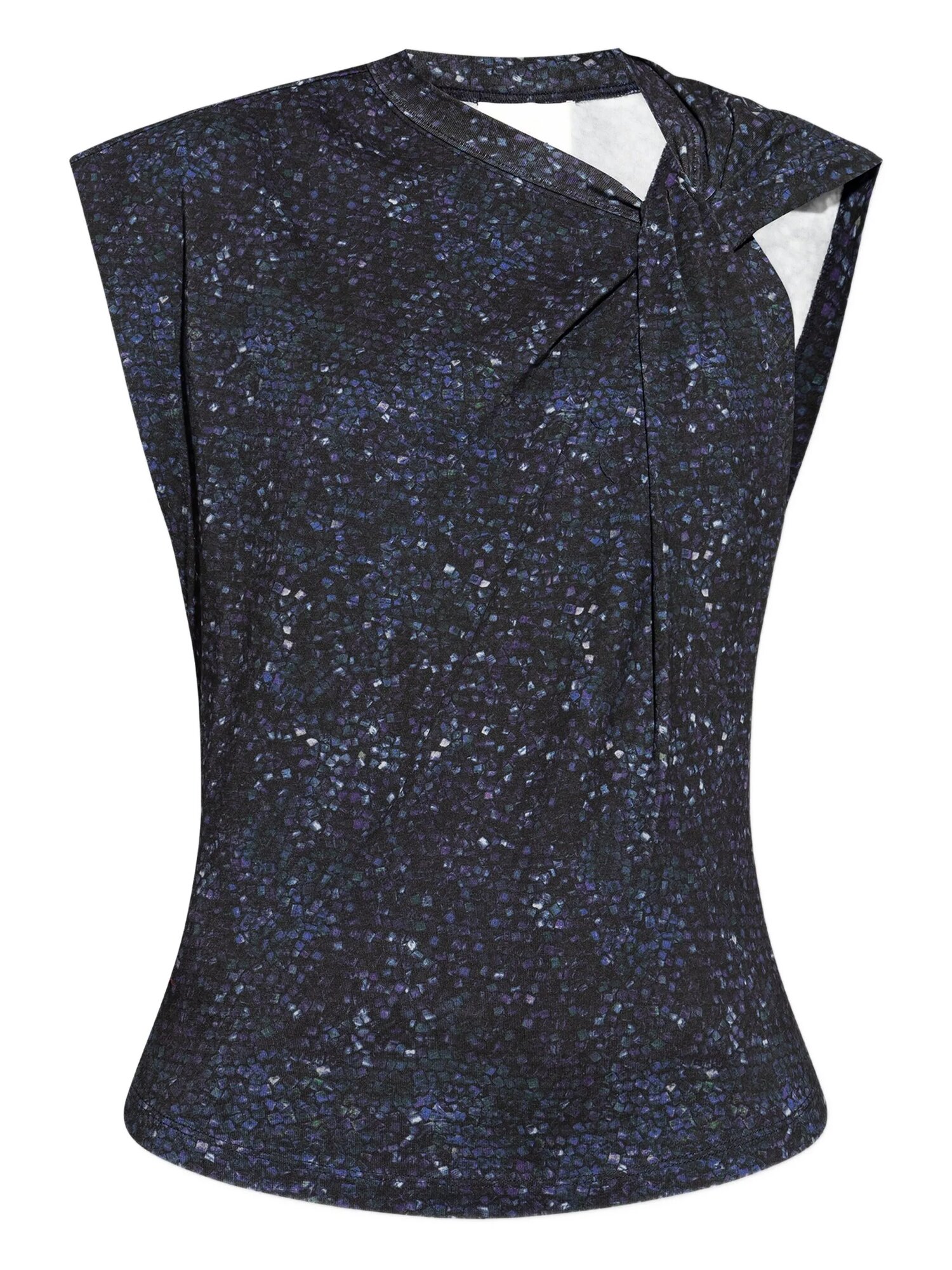 Топ Sequin-print knot-detail top