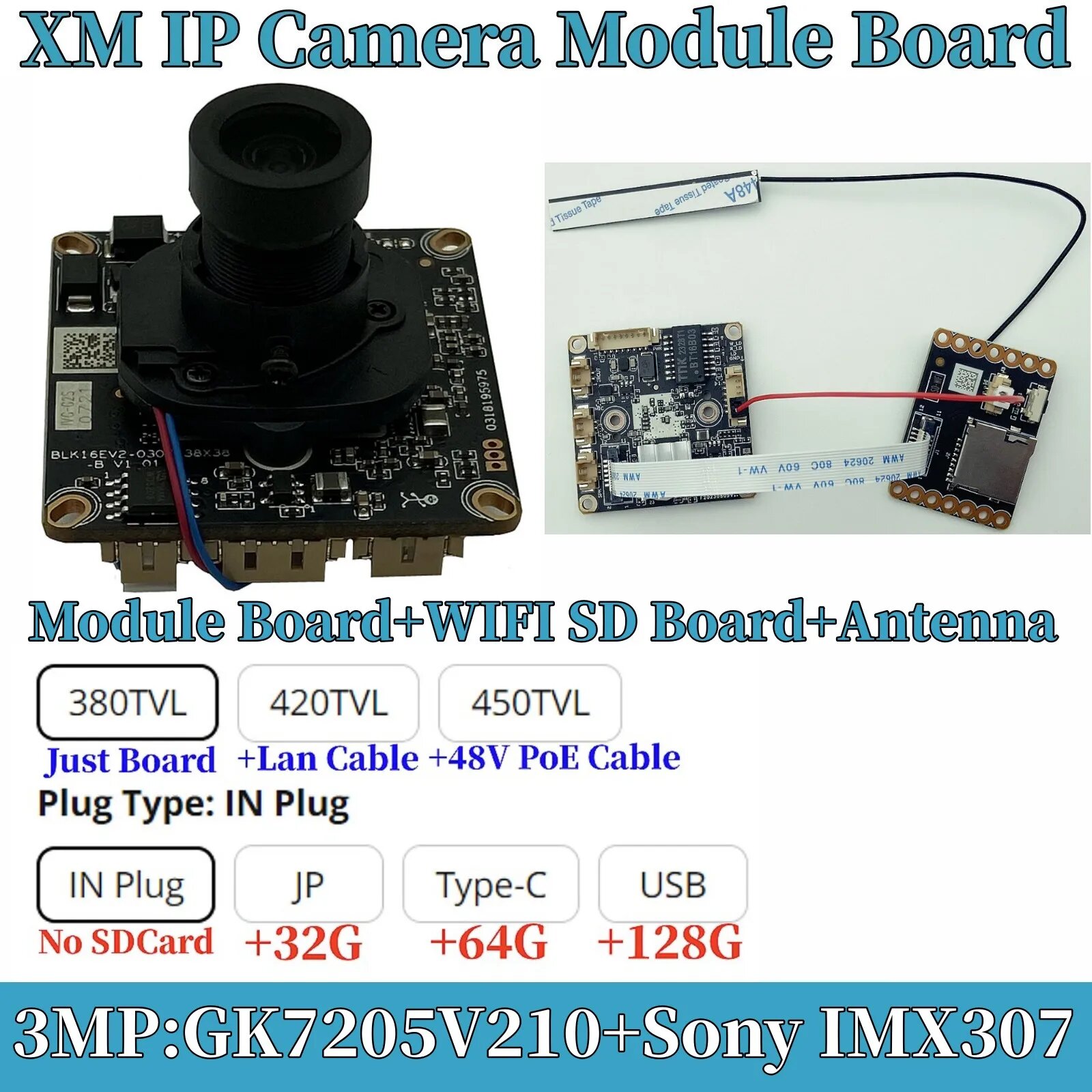 IP-камера VOLDRELI 3MP add WIFI SD Antenna, 420 ТВЛ, 3,6 мм, Вилка IN