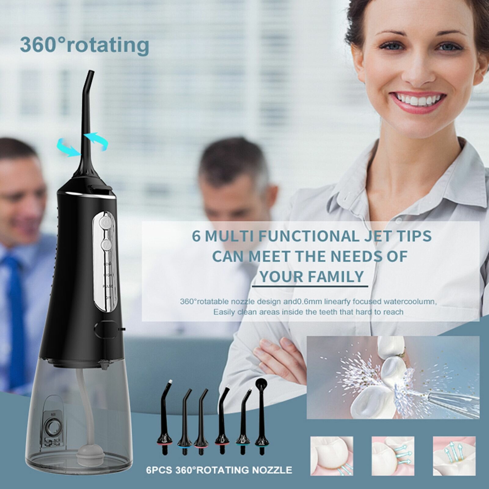 Беспроводной ирригатор для полости рта Water Flosser с режимом Сделай сам , 300 мл