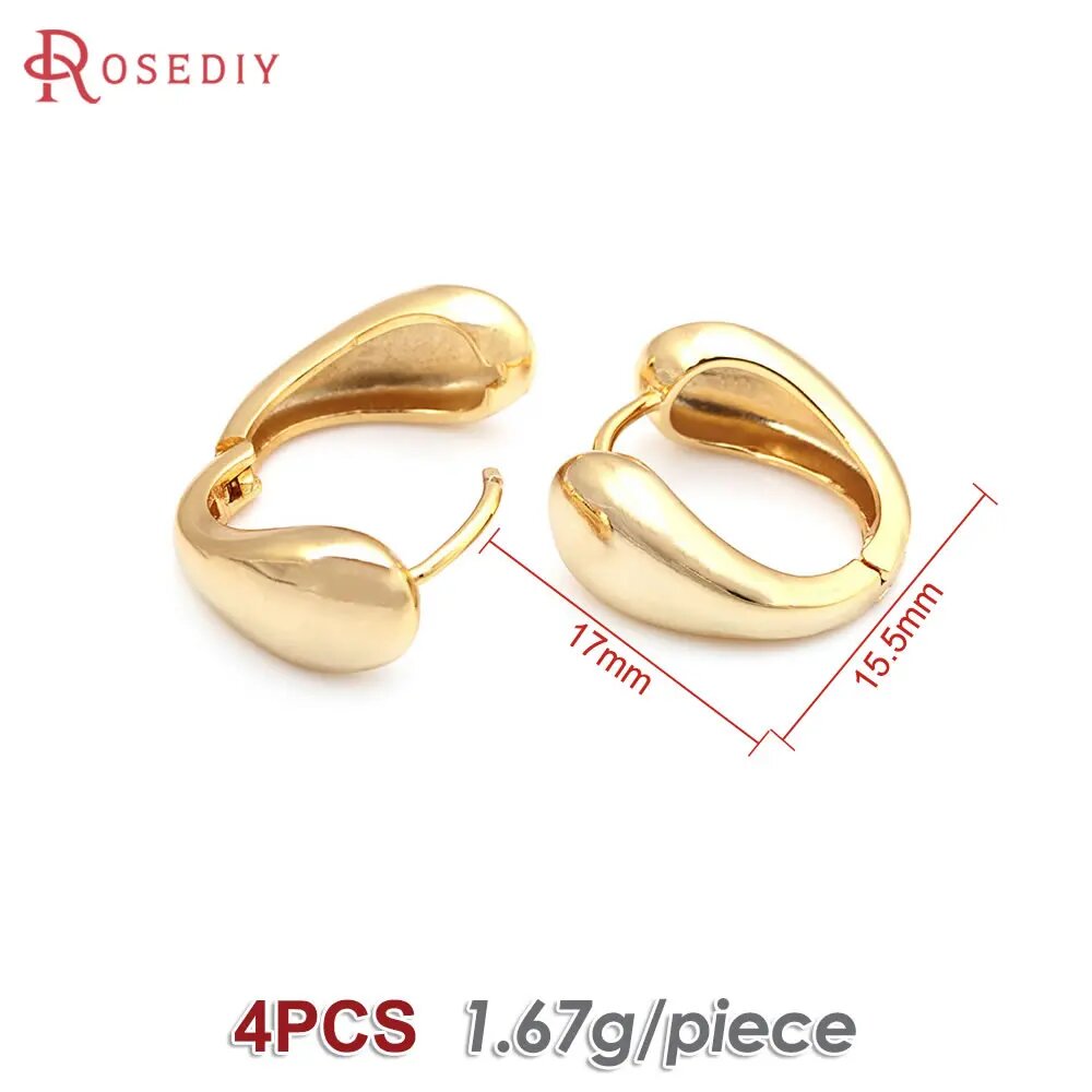 18-каратное золото, латунные прямоугольные серьги-петли, обручи, высокое качество, принадлежности для изготовления ювелирных изделий своими руками, серьги, аксессуары для женщин