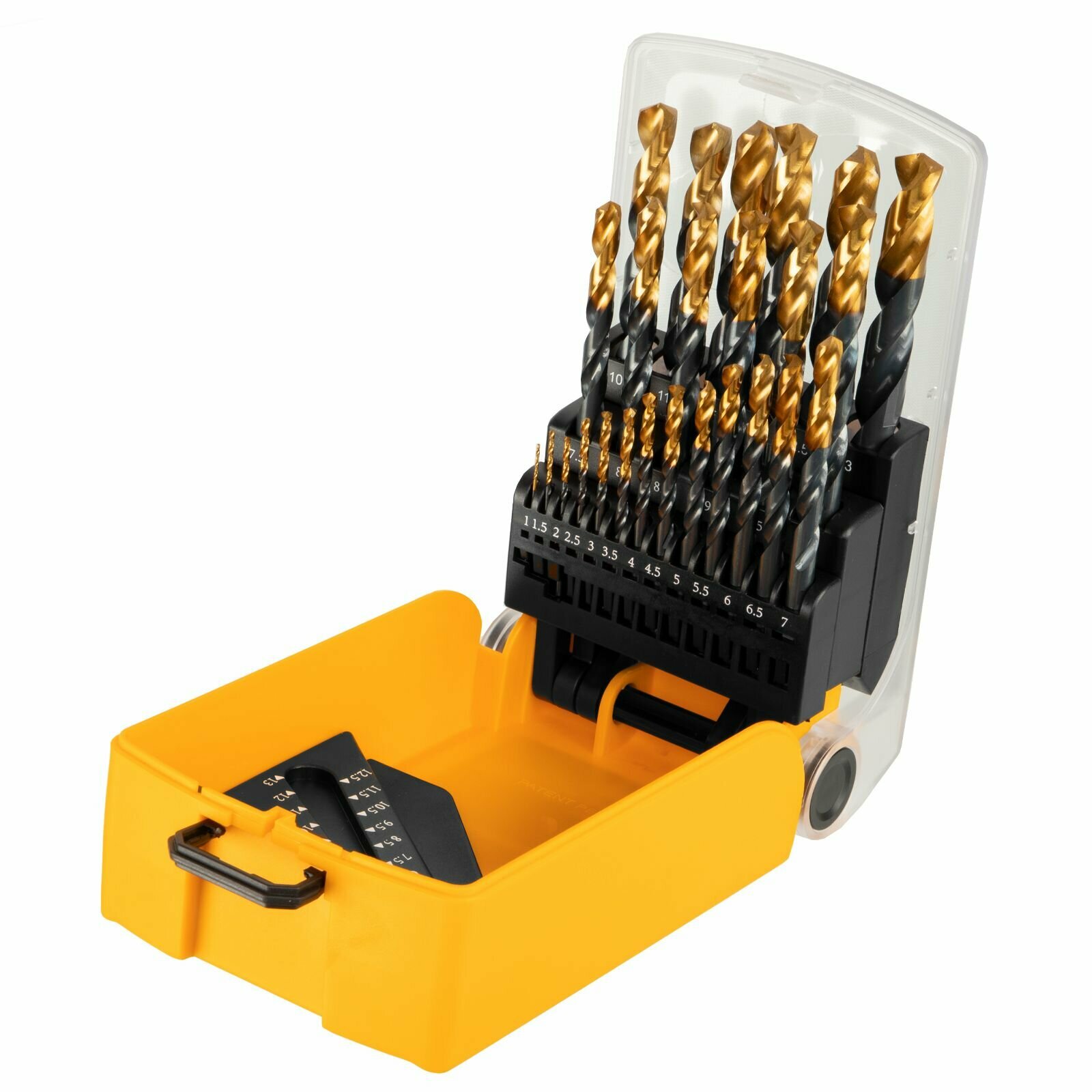 Набор сверл по металлу DENZEL 1-13 мм, HSS-Tin, Golden Tip, 25 шт (72323)