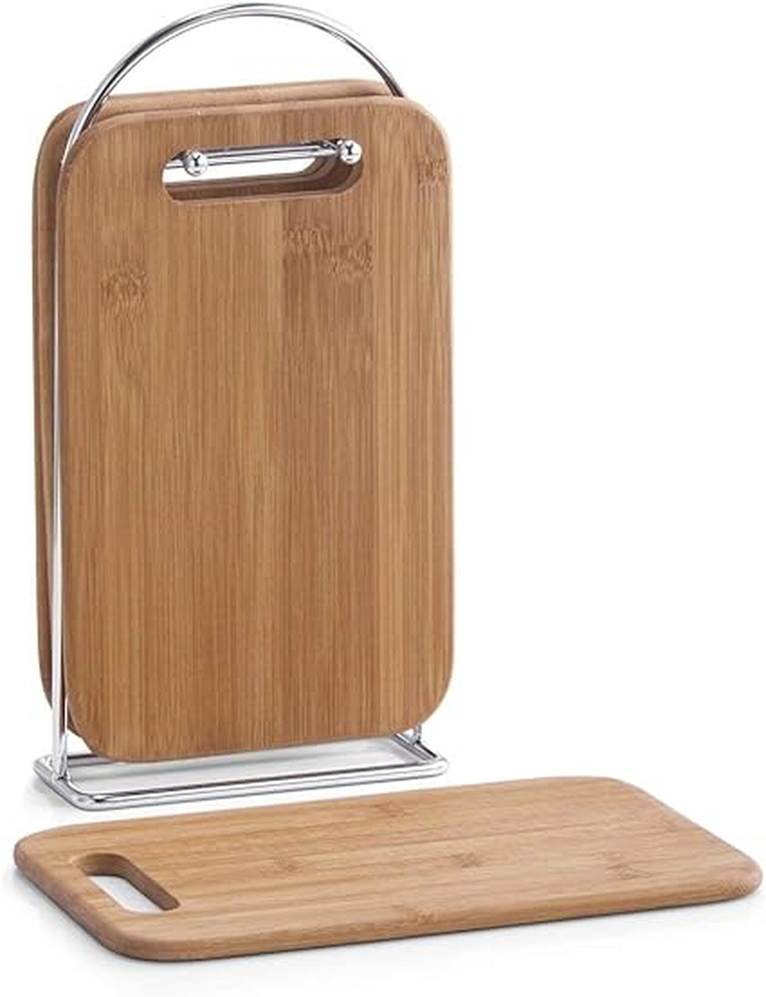 Набор разделочных досок - Zeller - Бамбуковый металл, коричневый, 5 предметов, 15 x 6,5 x 29 см, 25264