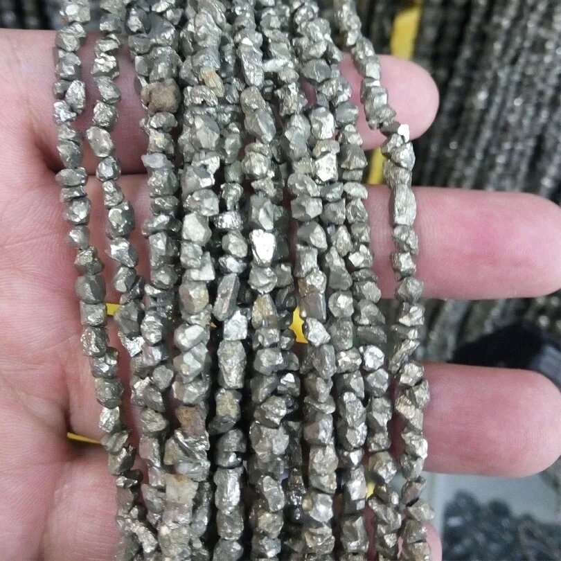 4 мм пирит произвольной формы, натуральный драгоценный камень, разделительная нить, каменные бусины для DIY ожерелья, браслетов, изготовления ювелирных изделий